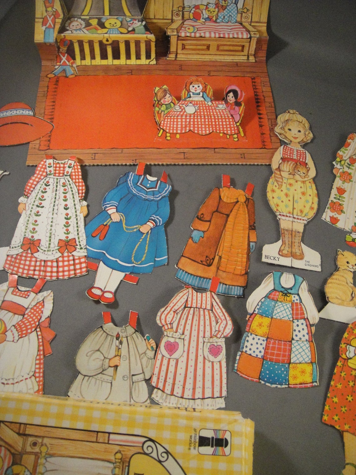 The Ginghams Paper Doll Set Becky's Playroom 1976 | Etsy
