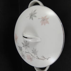 Mitake IMC China From Japan Covered Sugar Gray and Pink Leaf Design - Etsy