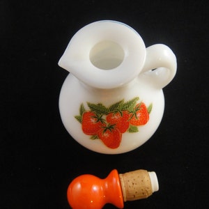 Avon Strawberries and Cream Milk Glass Pitcher Red Lid - Etsy