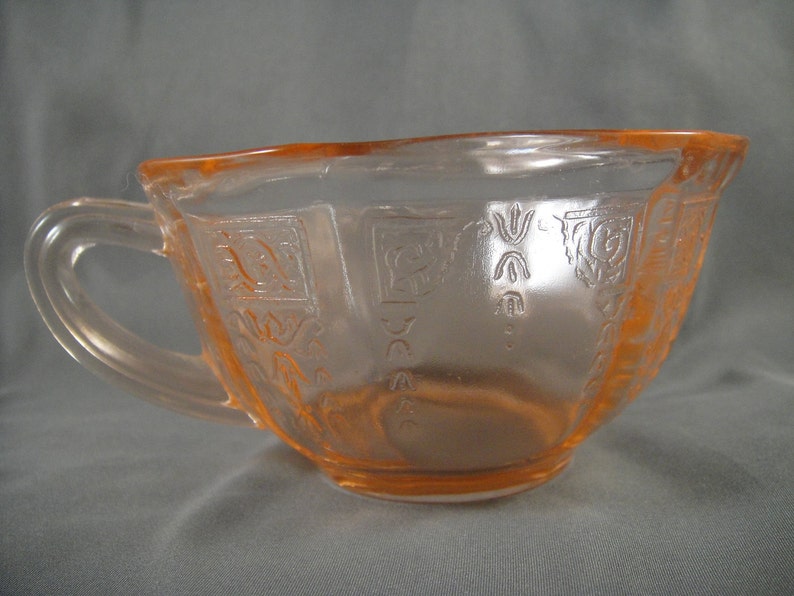 Pink Depression Glass Princess Pattern Cup - Etsy