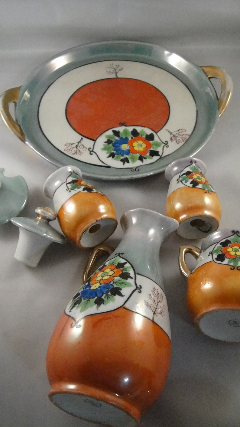 T & T Condiment Set Made in Japan Hand Painted | Etsy