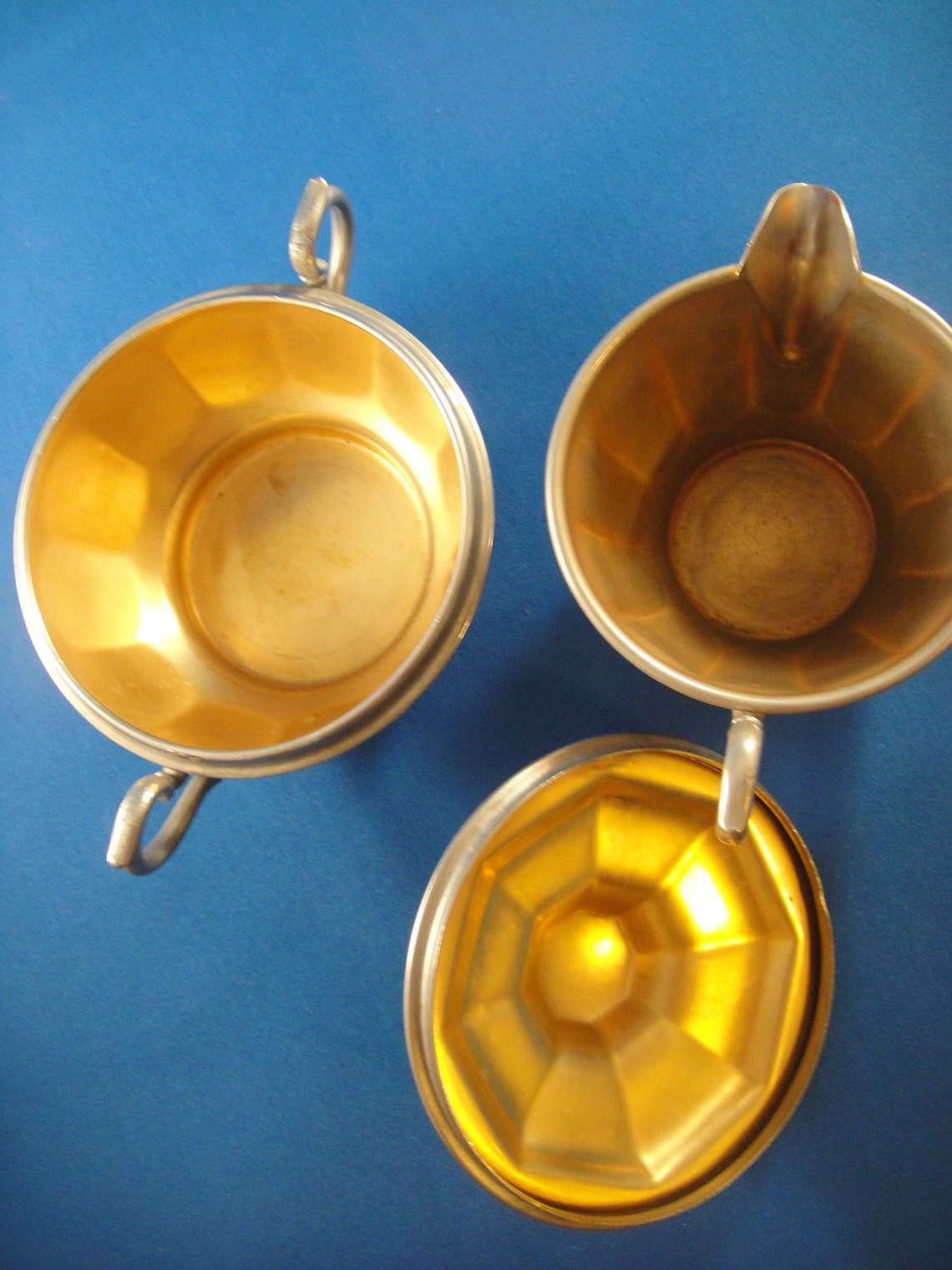 Metal Creamer and Sugar With Lid Set Manning Bowman | Etsy