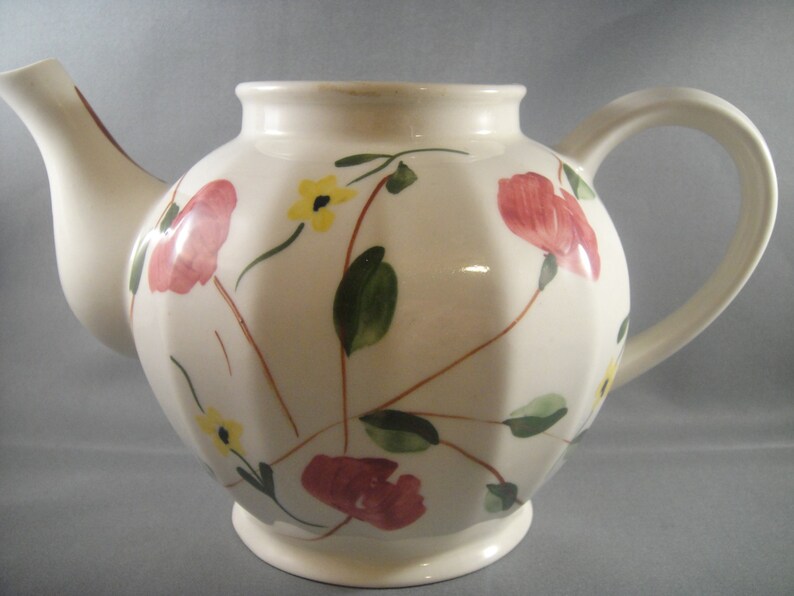 Calico Pattern Blue Ridge Southern Potteries Paneled Teapot | Etsy