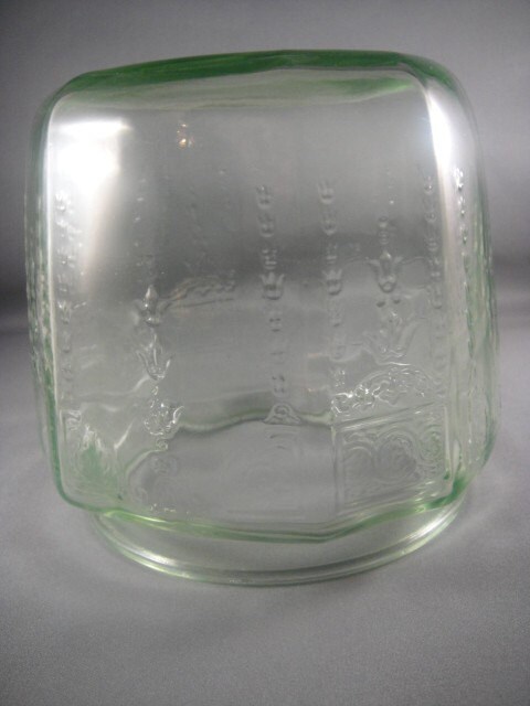 Green Depression Glass Princess Pattern Cookie Jar No Lid - Etsy