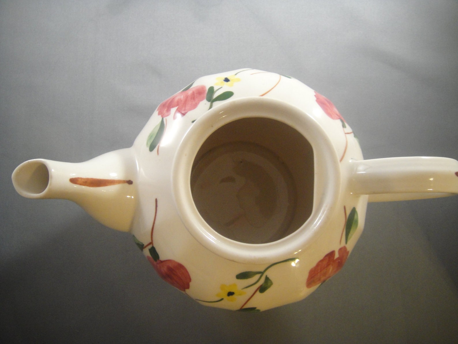 Calico Pattern Blue Ridge Southern Potteries Paneled Teapot Floral ...