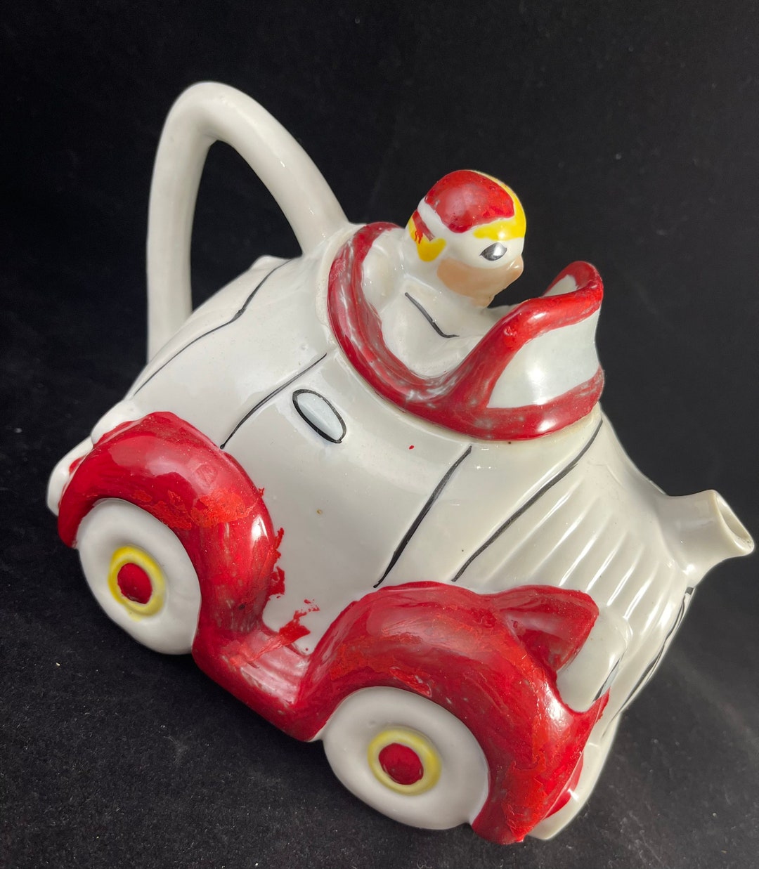Race Car Teapot Small, Badly Painted JSNY Taiwan - Etsy
