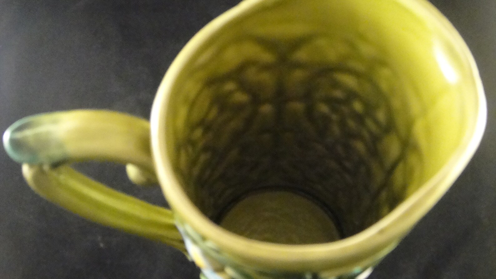 Geo Lefton Ceramic Pitcher 6452 Green Flower and Vine Design | Etsy