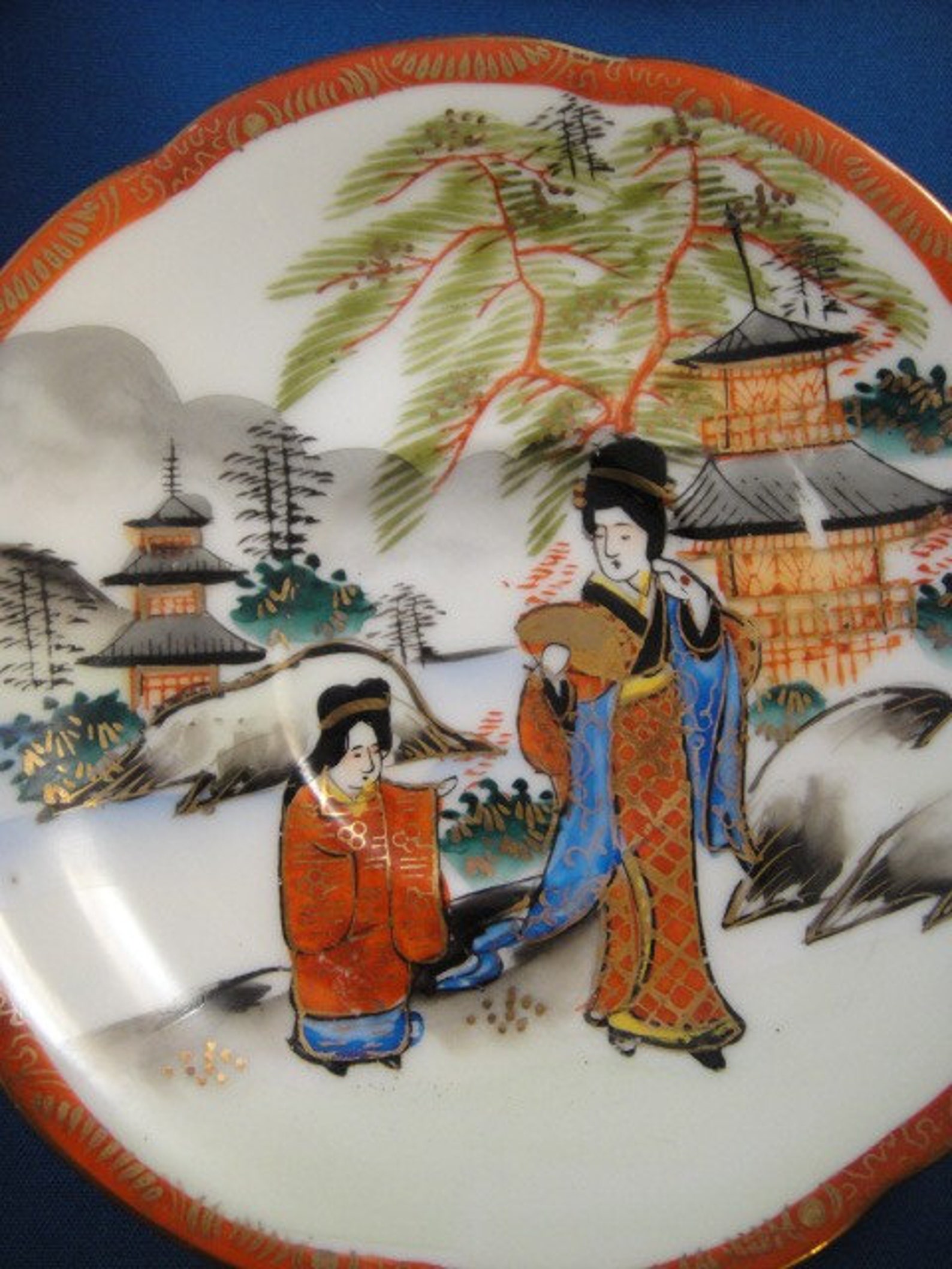 Geisha Girl Saucer Set Vintage Nikoniko Occupied Japan Set of Four - Etsy