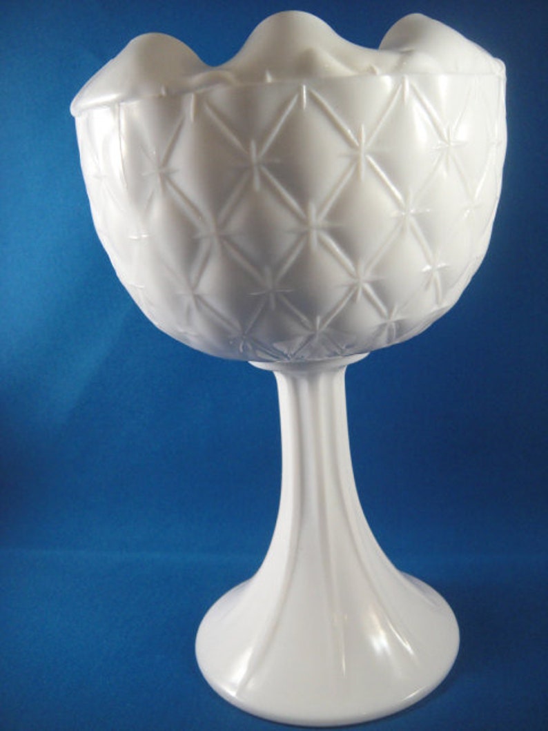 Milk Glass Tall Compote Indiana Glass Duette Pattern - Etsy