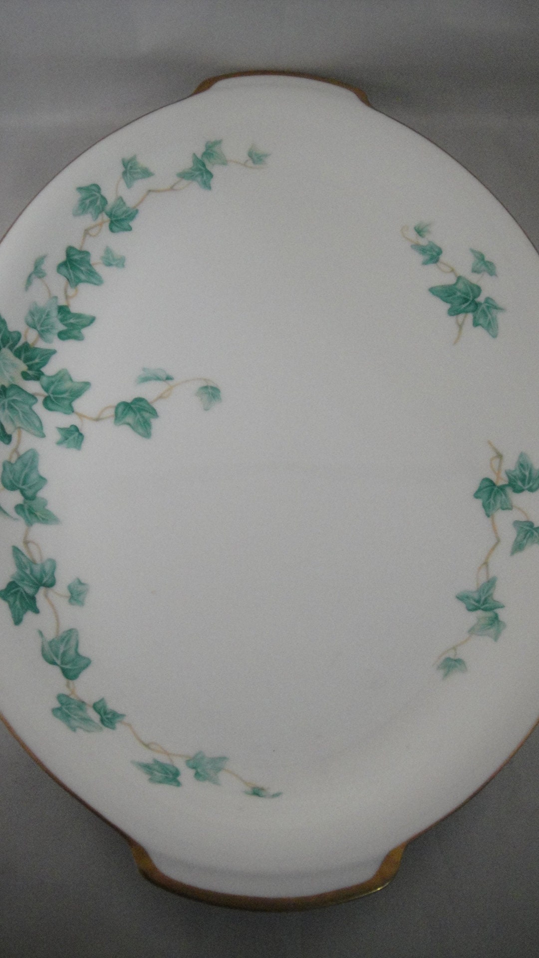 Sango China Caprice Green Pattern Ivy 14" Platter With Handles Japan - Etsy
