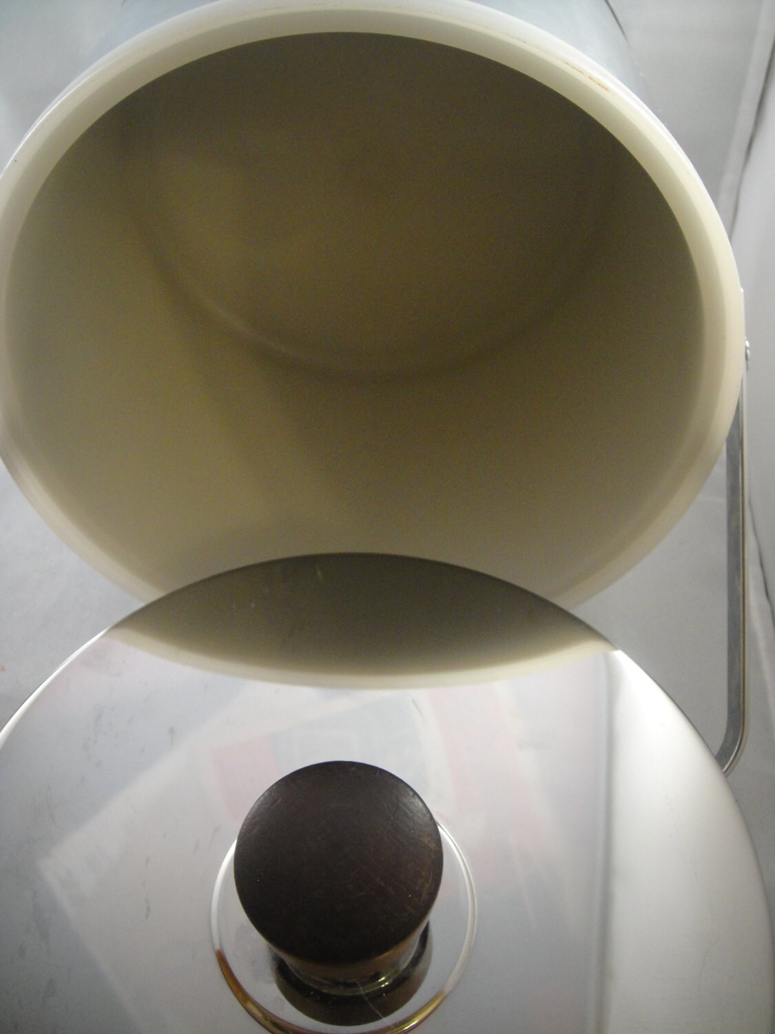 Ice Bucket Polished Metal Wood Handle Plastic Insert Atapco - Etsy