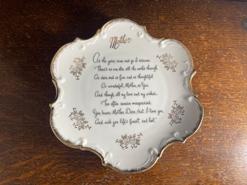 Mother Decorative Plate Poem for Mother - Etsy