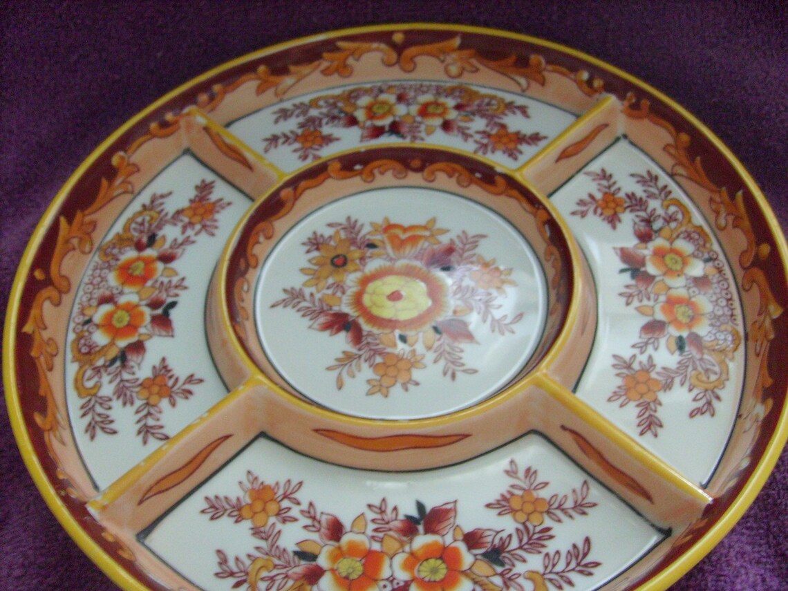 Divided Dish Handpainted Japan Earthtones - Etsy