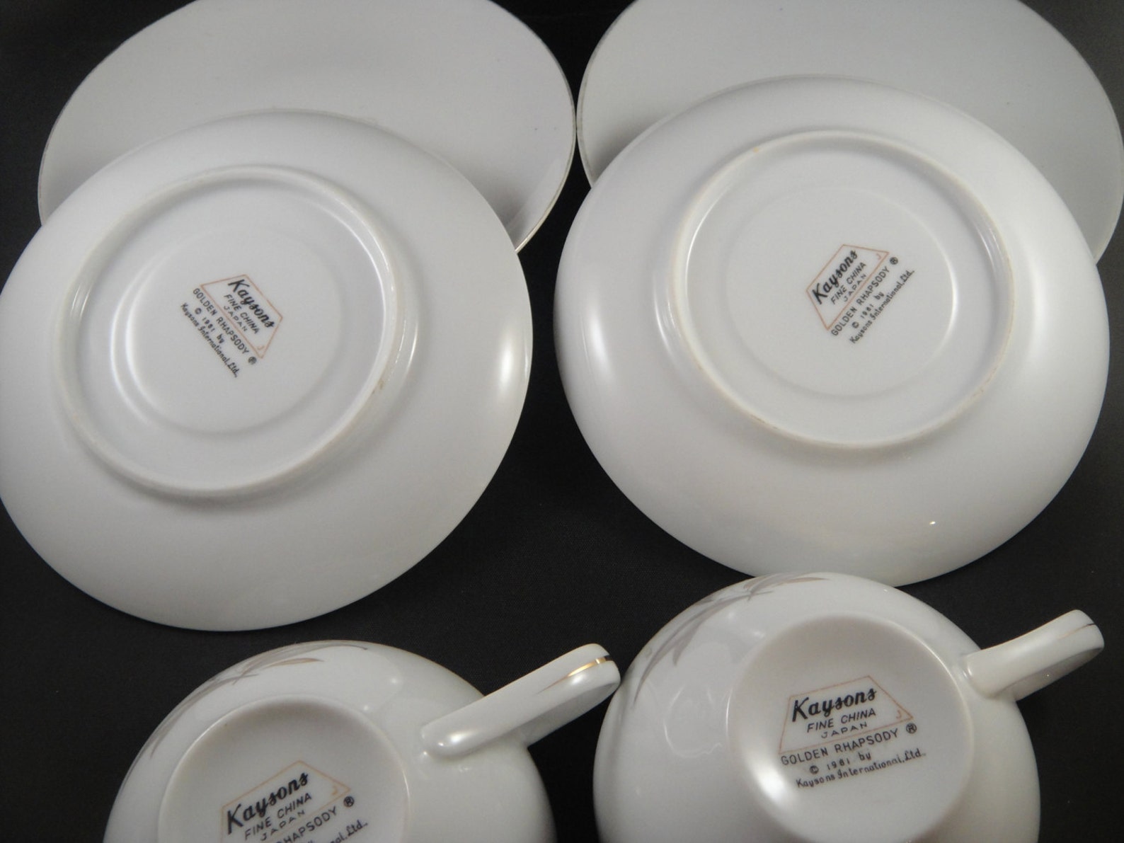 Kaysons Golden Rhapsody Cups Saucers and Dessert Plates for - Etsy