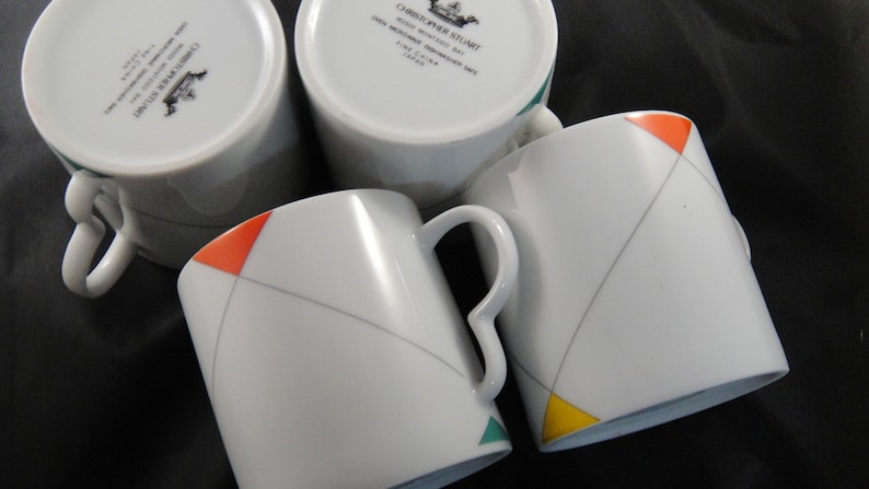 Christopher Stuart Montego Bay Pattern Cups Set of Four (2 Sets ...