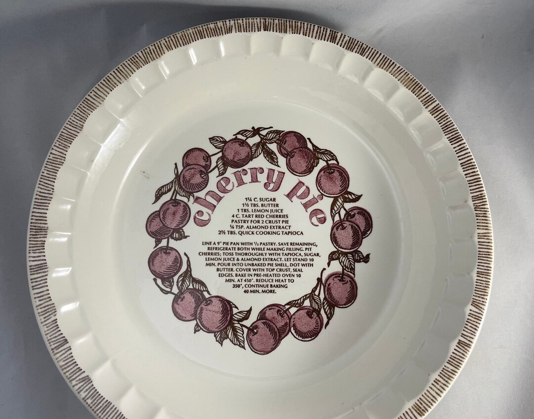 Cherry Pie Recipe Pie Dish Ceramic - Etsy