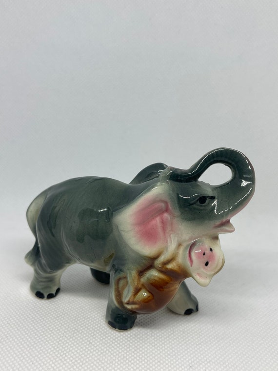 Collectibles Vintage Lucky Elephant Figurine Small Bone China Elephant ...