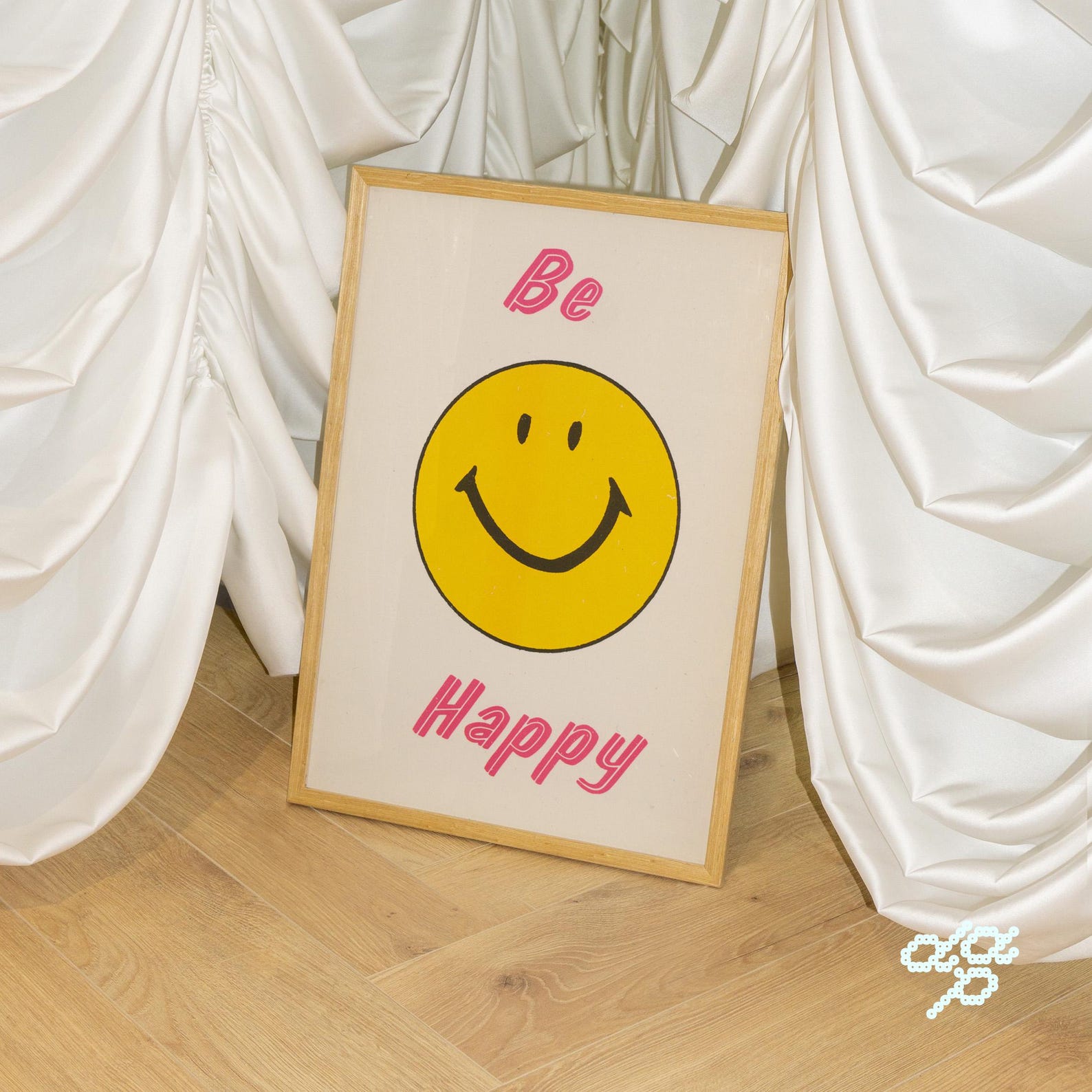 Be Happy Smiley Face Print: Retro 90s Nostalgia (digital Download) - Etsy
