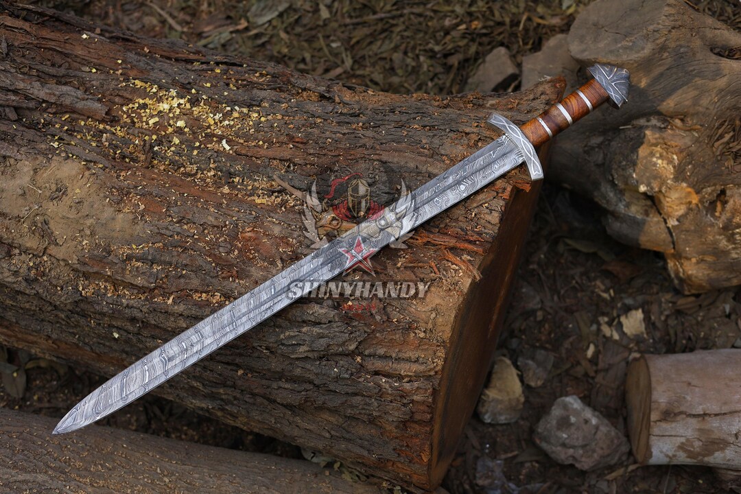 Handmade Medieval Sword, Viking Sword Three-lobe Celtic Authentic ...