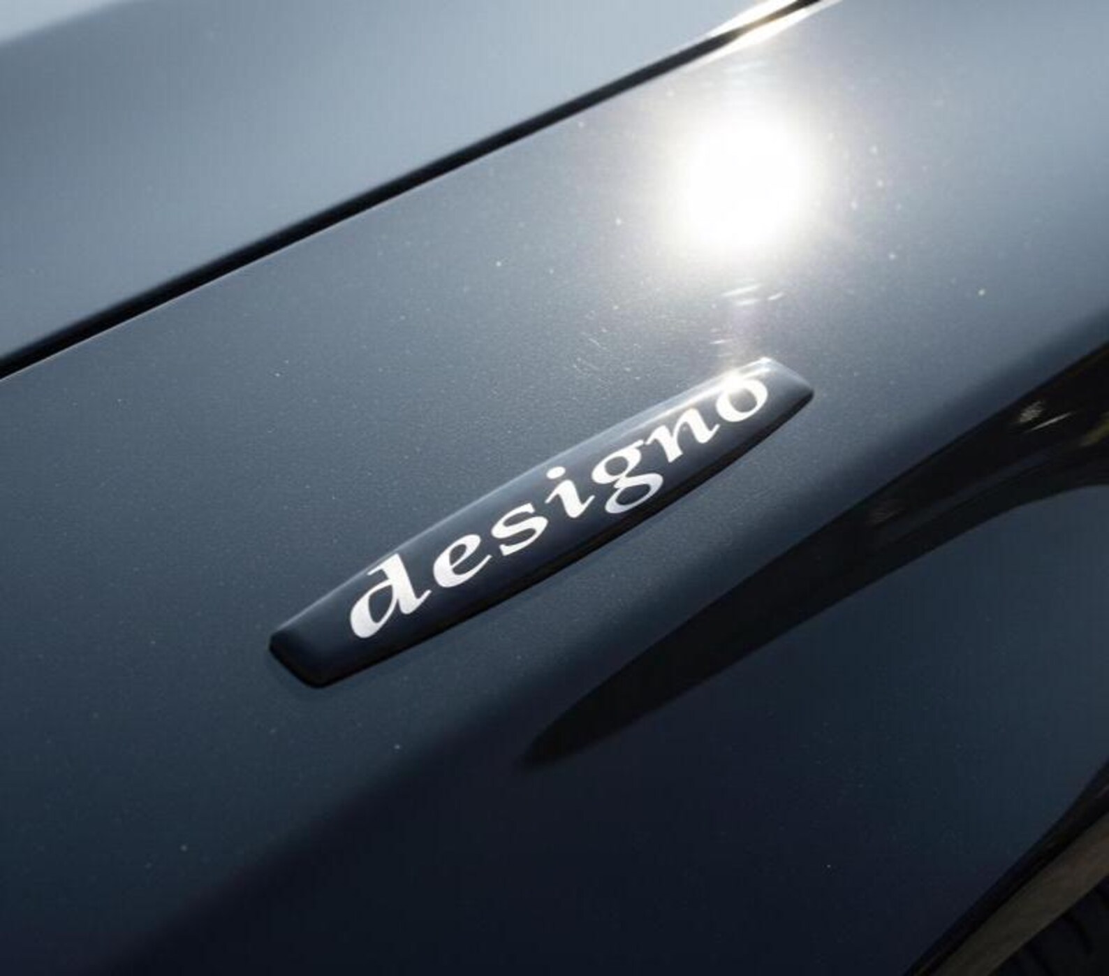 Designo Car Emblem - 2pcs 70x13mm 3D Domed Gel Sticker | Black Chrome ...