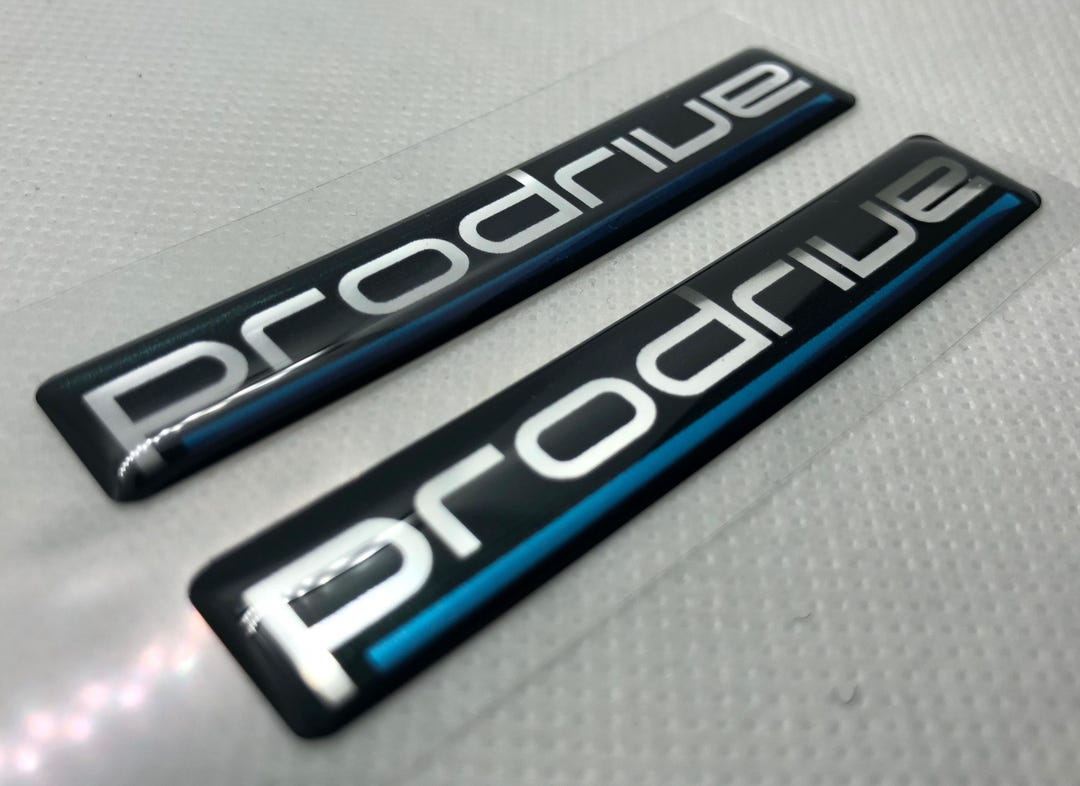 Prodrive Logo 3D Domed Gel Stickers | 73x13mm Silver Black Decals ...