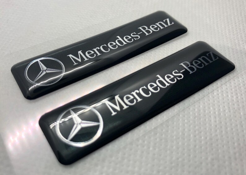 2X Mercedes Benz Logo Decal - 3D Domed Gel Sticker (65x17mm) | High ...