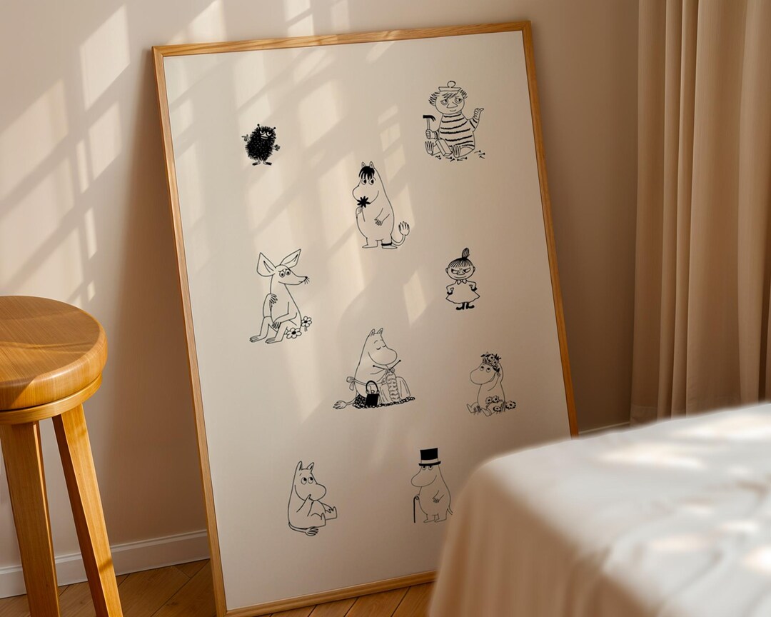 Moomin Characters Poster- Moomin Poster, Moomin Art Print ...