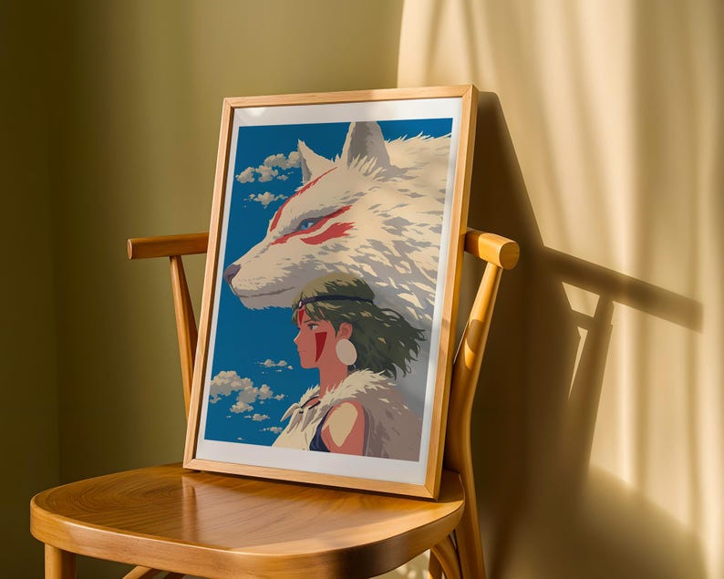 Princess Mononoke Digital Poster, Studio Ghibli Wall Art, Miyazaki ...