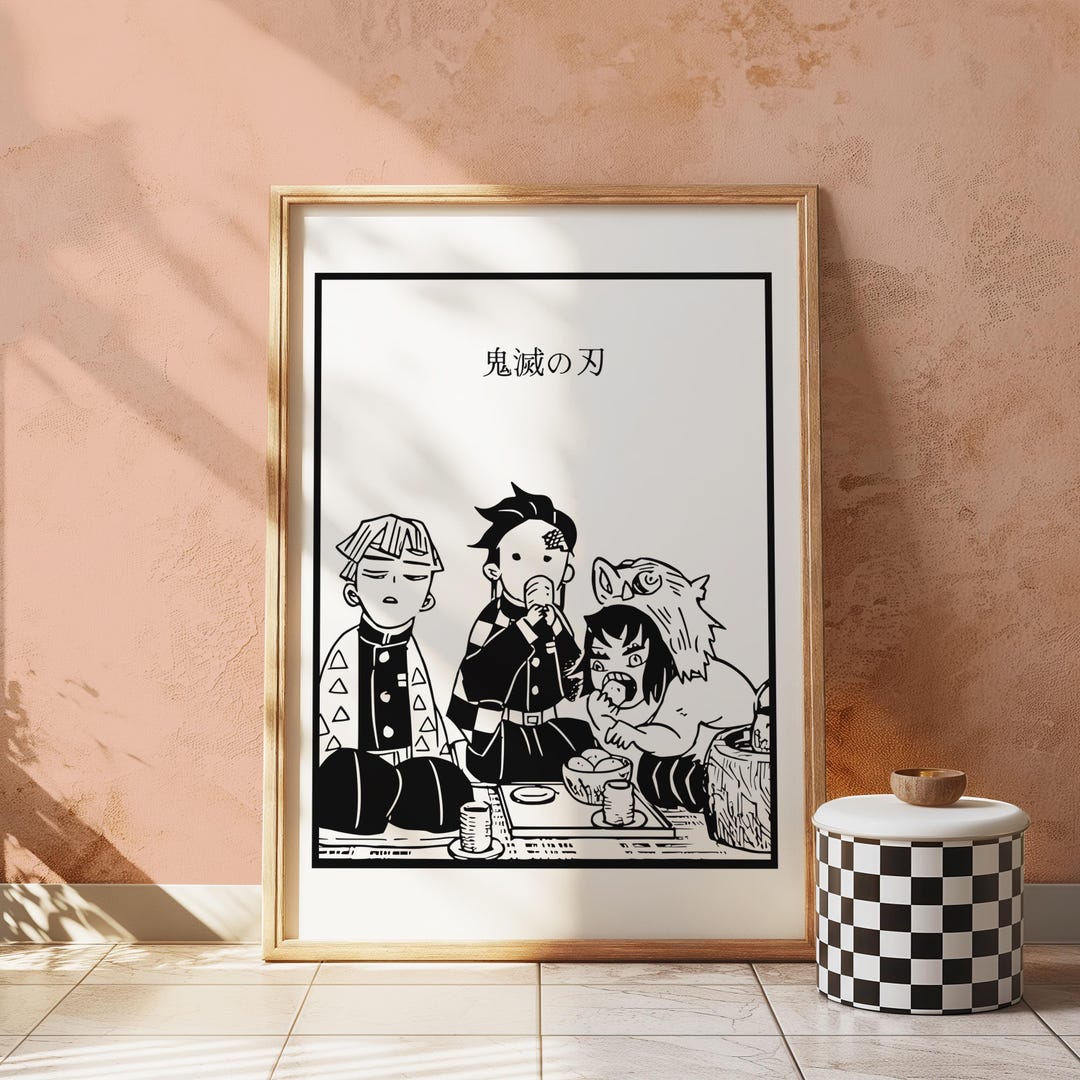 Demon Slayer Zenitsu, Tanjiro & Inosuke Poster, Anime Wall Art, Room ...