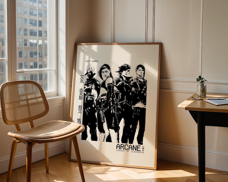 Arcane Poster – Jinx, Vi, Ekko & Caitlyn | League of Legends Wall Art ...
