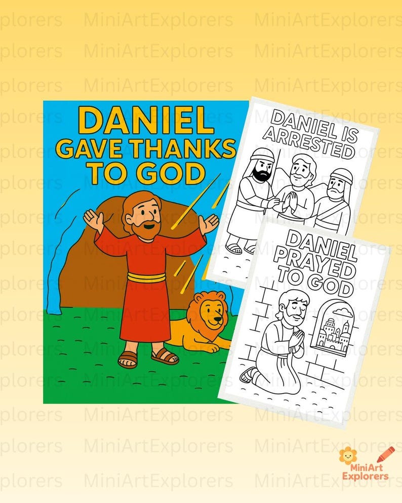 Daniel in the Lions' Den Coloring Pages | Sunday School Activity (PDF ...