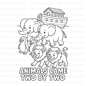 Noah's Ark Coloring Book: Bible Story Activity Pages (PDF Download) - Etsy