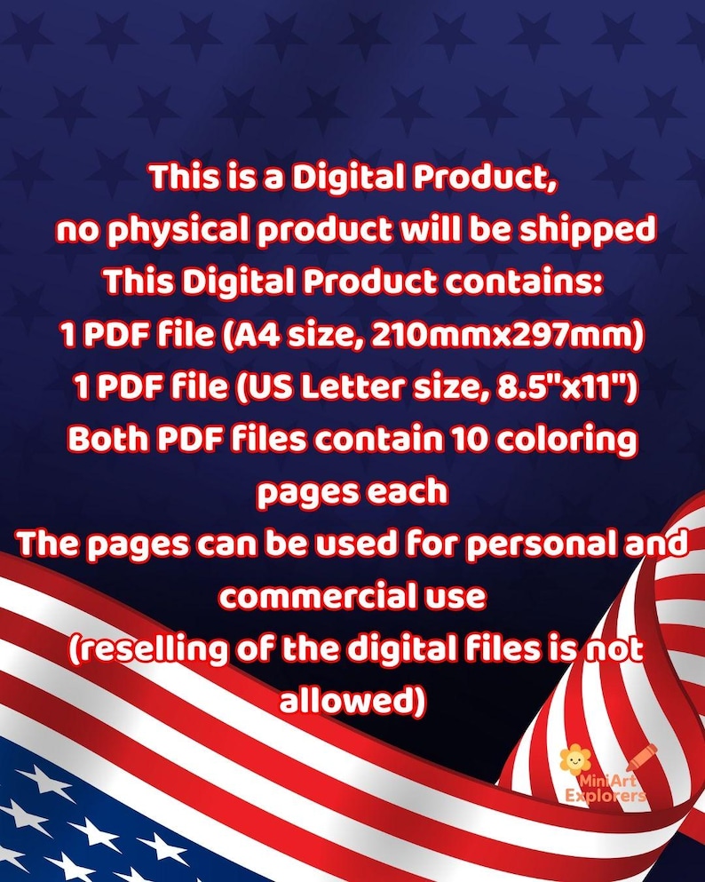 America 250 Coloring Book: Patriotic USA Kids Activity (PDF Download ...