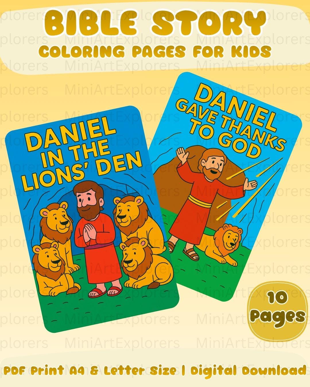 Daniel in the Lions' Den Coloring Pages | Sunday School Activity (PDF ...