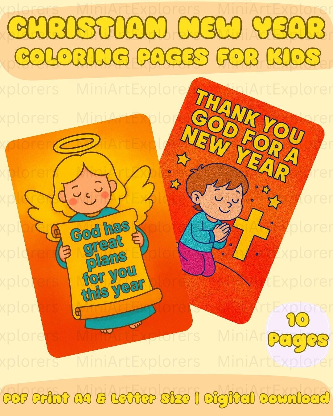 Christian New Year Coloring Pages for Kids | Bible Verse & Jesus Theme ...