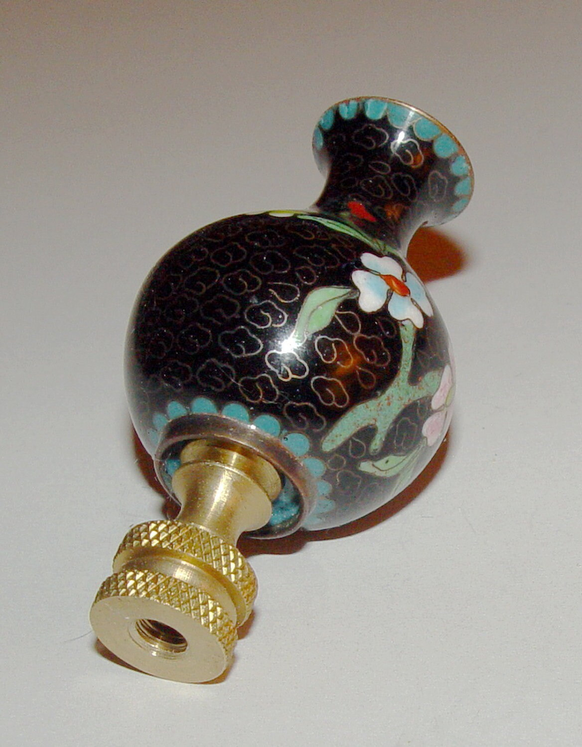 Old Chinese Enamel Cloisonne Vase Lamp