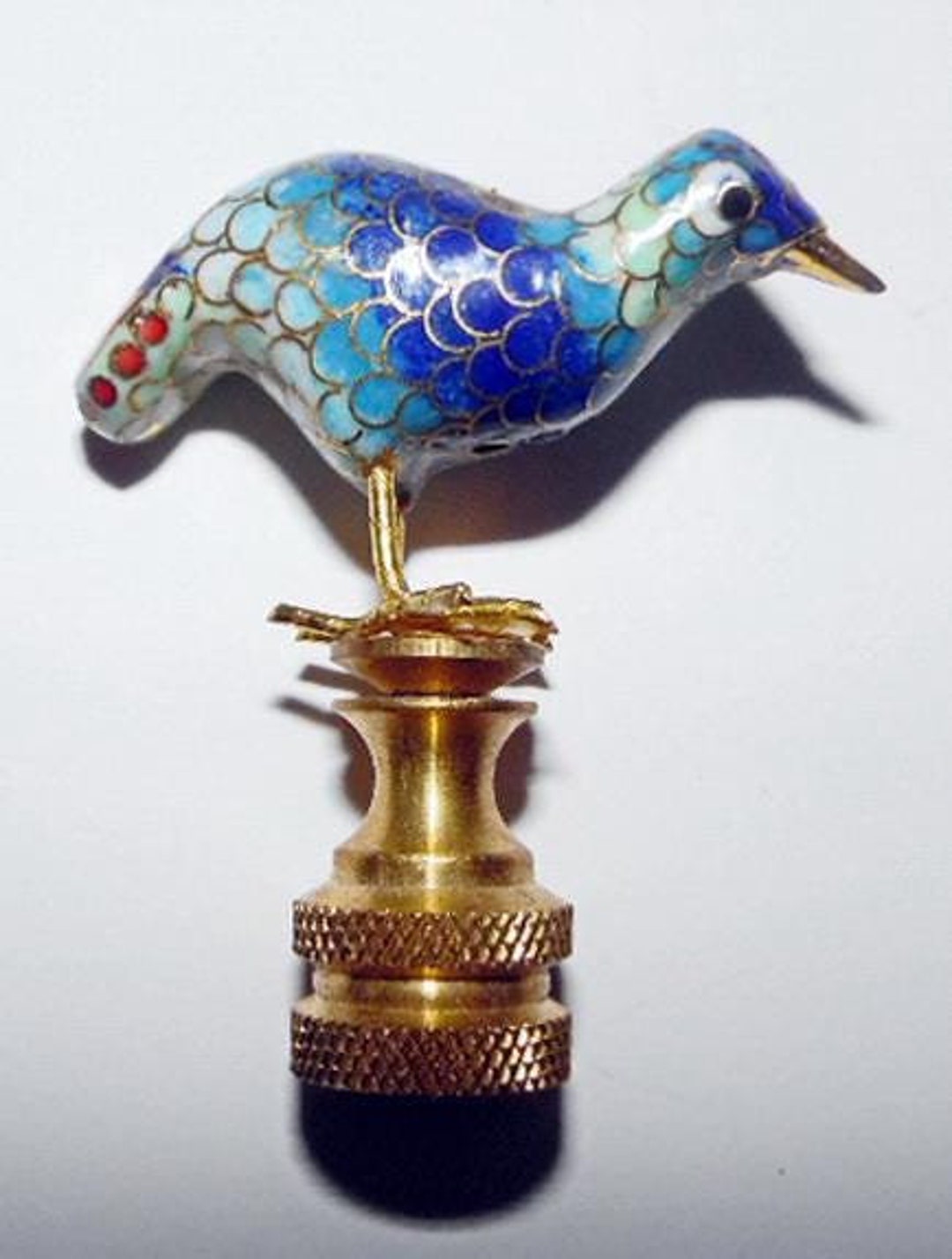 Chinese Cloisonne Champleve Bird Lamp Finial - Etsy