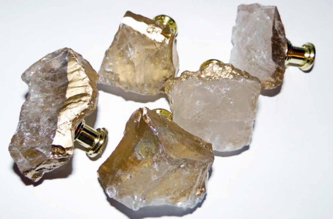 Large Natural Raw Crystal XX Quality Gemstone Drawer Pull Knobs Custom ...