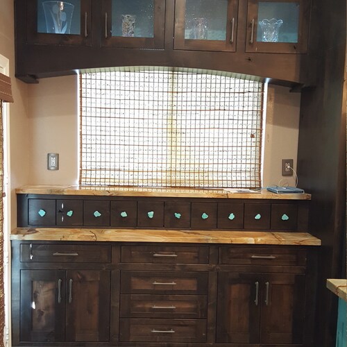 Large Turquoise Cabinet Pulls Knobs Southwest Style - Etsy