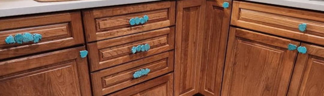 Turquoise Drawer Handles Pulls - Southwest Style - Drawer Hardware - Cabinet Knobs - Stone Knobs ...