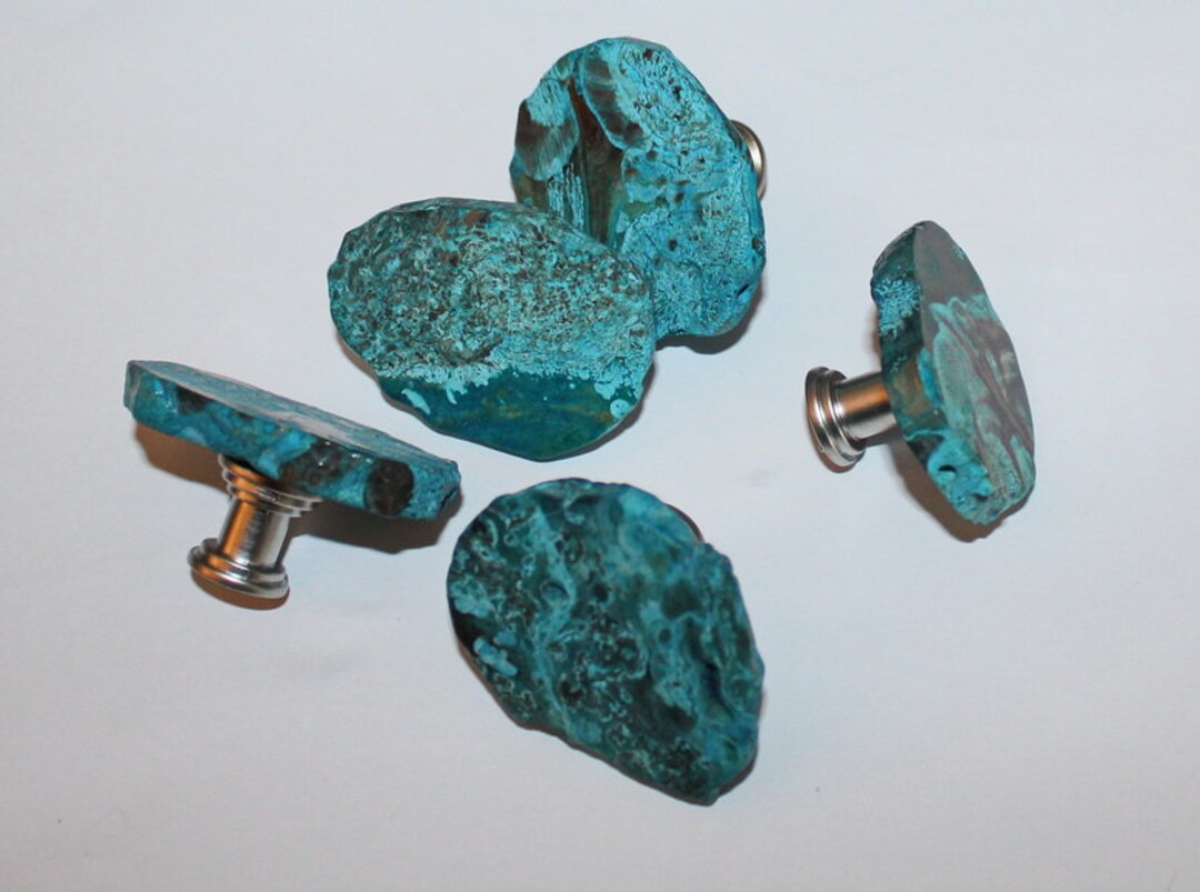 Large Ocean Blue Jasper Gemstone Drawer Pulls Knobs - Etsy