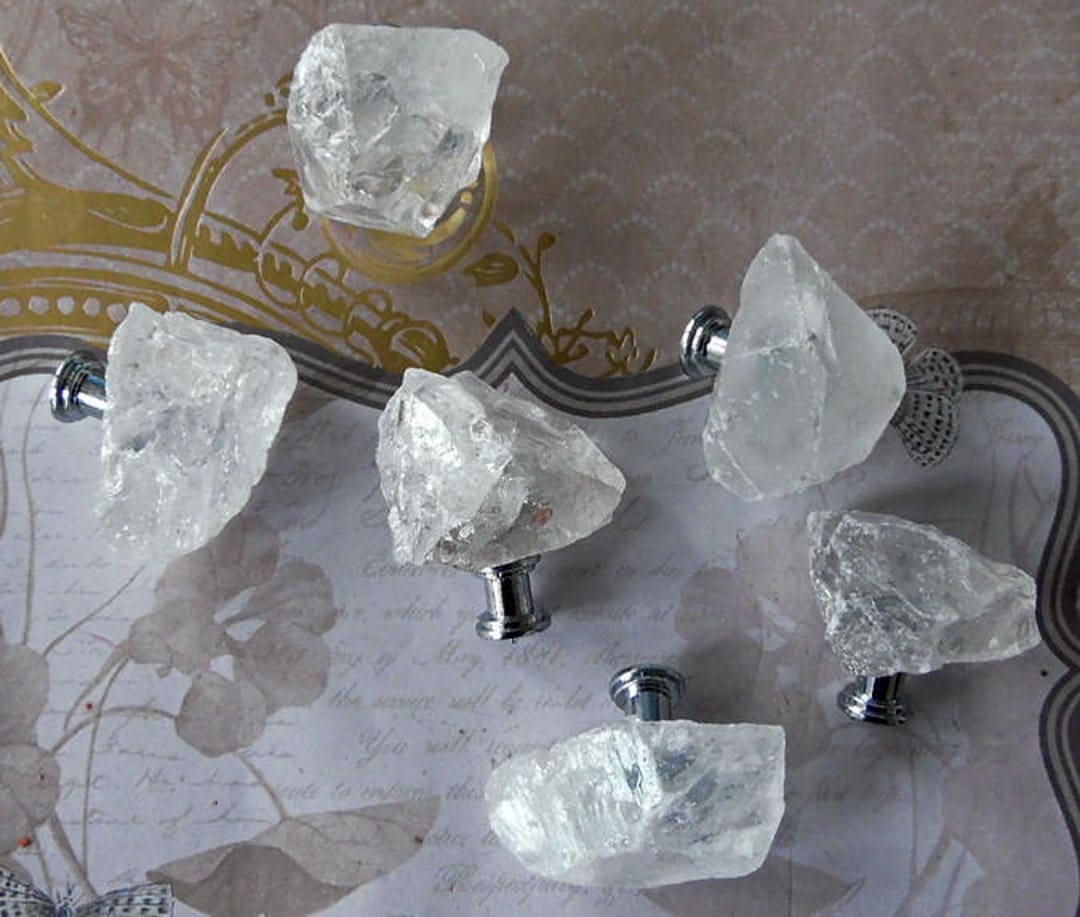 Crystal Gemstone Drawer Pull Knobs Custom Pulls X Qualty Natural Raw ...