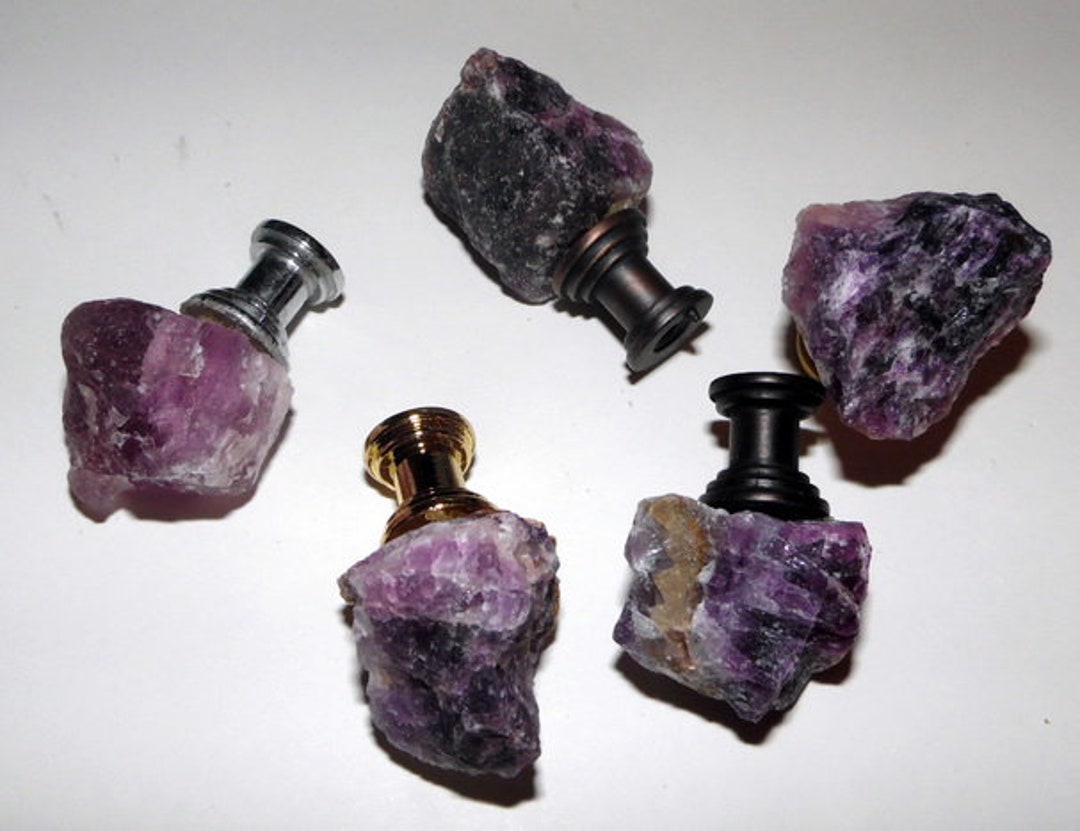 Purple Fluorite Gemstone Drawer Pulls Cabinet Knobs Pulls Raw Gemstones ...