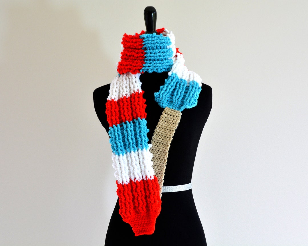 Crochet Popsicle Scarf, Red White Blue Turbo Rocket Popsicle ...