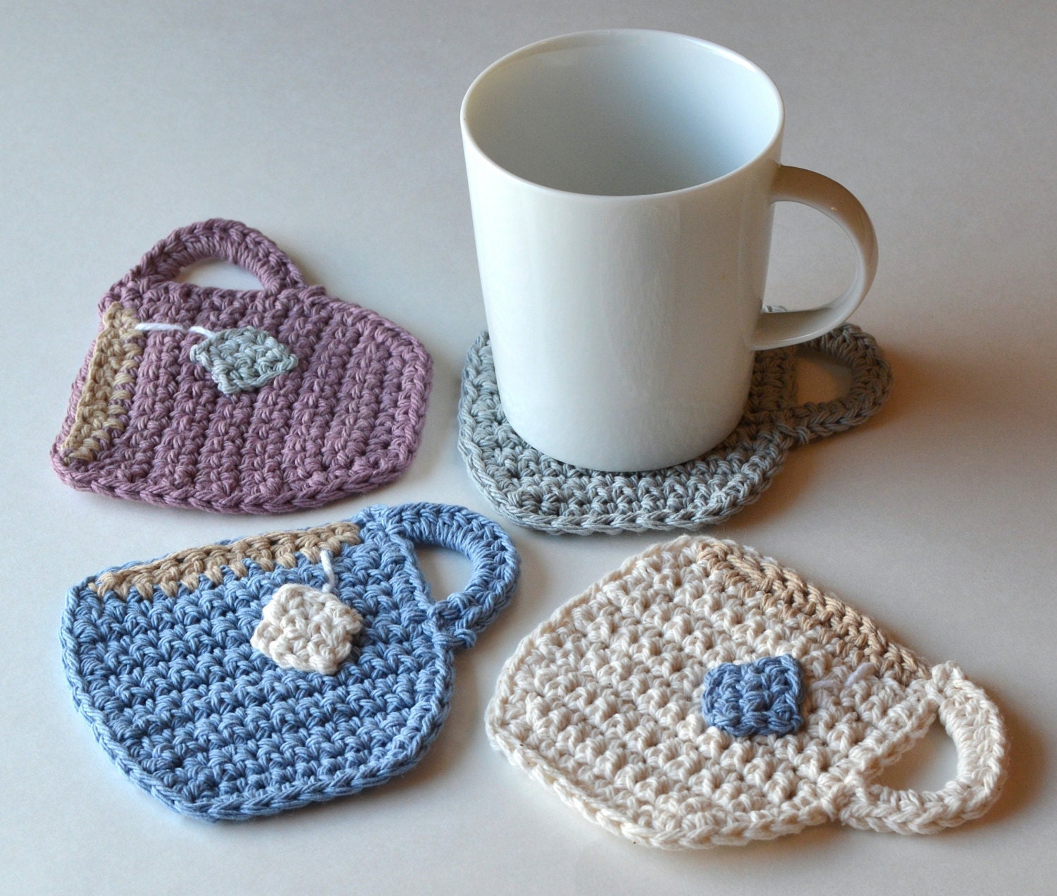 Teacup Coasters Set, Customizable Beverage Coasters, Gift for Tea ...