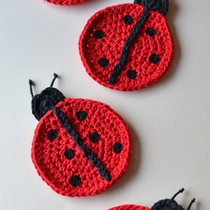 Crochet Pattern for Ladybug Coasters PDF, Fun Hostess Gift, Summer ...