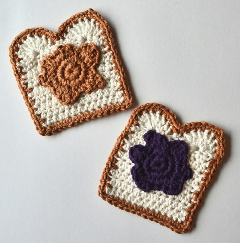 Peanut Butter & Jelly Coasters Set PB and J Decor Fun - Etsy