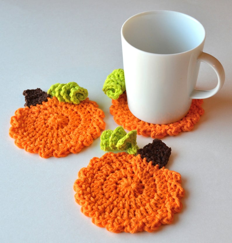 Pumpkin Coasters Set of 4 or 6 Perfect Housewarming or - Etsy