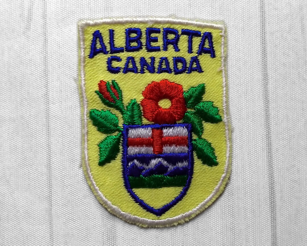 Used Vintage Alberta Coat of Arms Wild Rose Patch 2.75 - Etsy