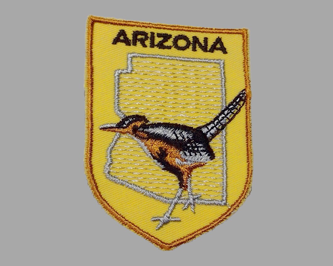 Vintage Arizona Souvenir Patch 2.75", Cactus Wren State Bird ...